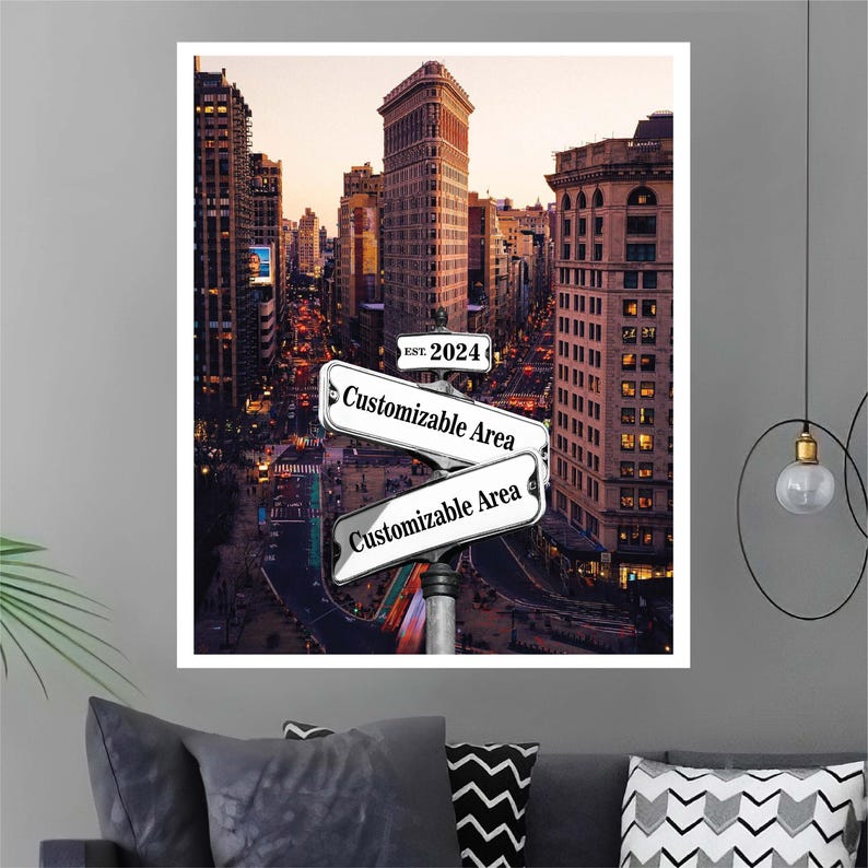 Personalized Name Vintage Street Sign Poster, Custom Name Direction ...