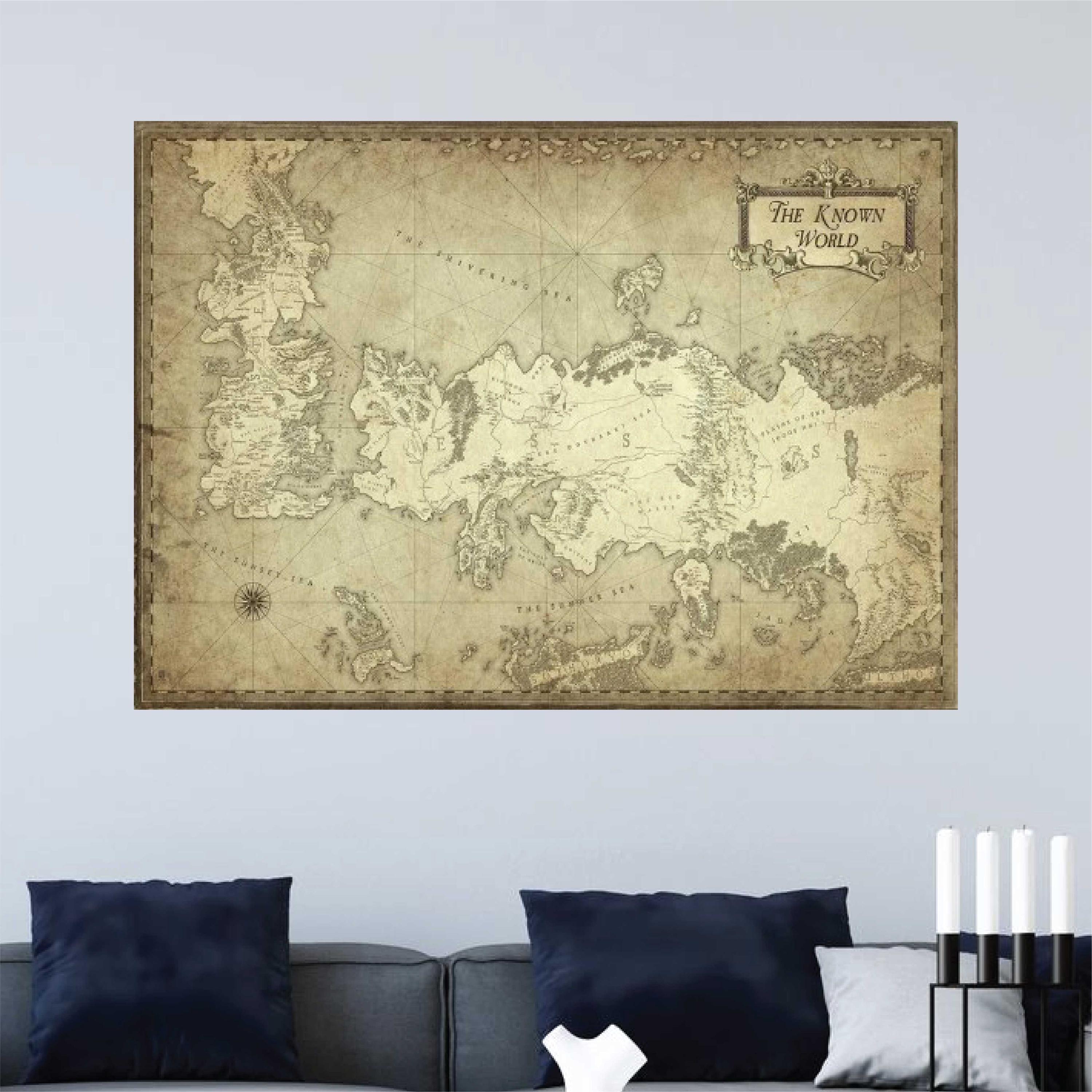 Westeros Kaart Behang Game Of Thrones Westeros Kaart Van Artwork