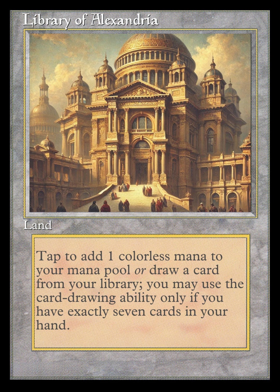 Library of Alexandria Retro 90's Frame MTG Custom Altered Art Game Card ...