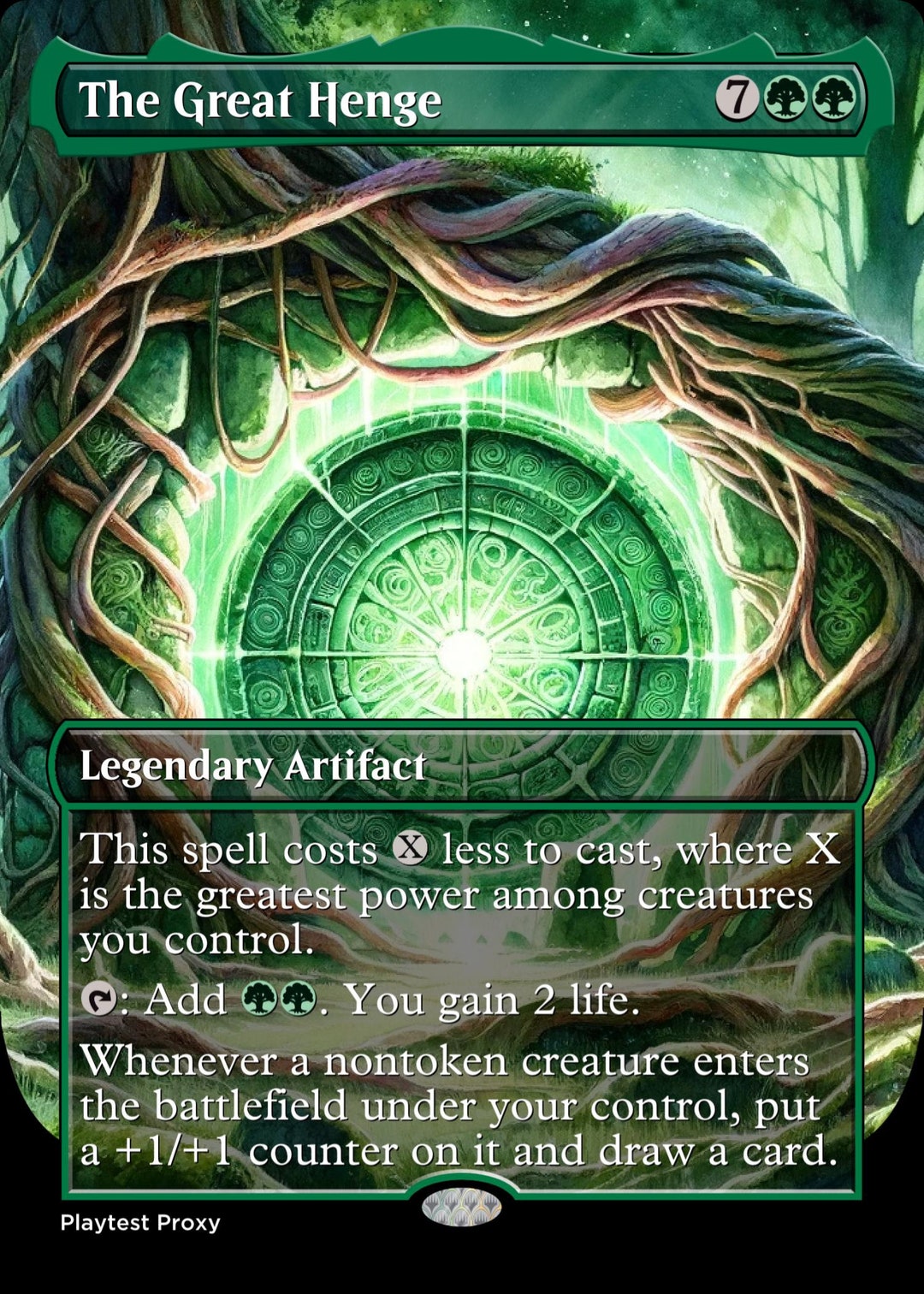 The Great Henge Borderless Art MTG Custom Art Proxy Card EDH Commander ...