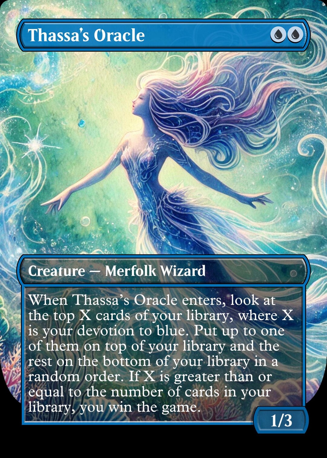 Thassa's Oracle Borderless Art MTG Custom Altered Art Game Card Proxy ...