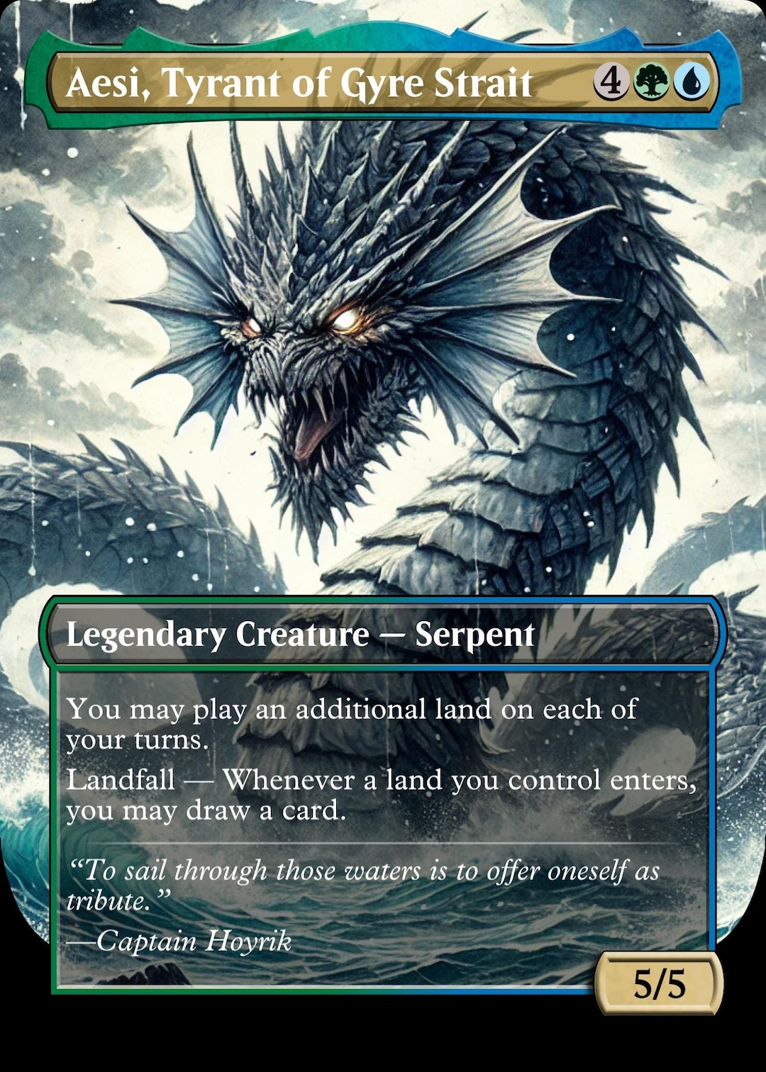 Aesi, Tyrant of Gyre Strait Borderless Art MTG Custom Art Proxy Card - Etsy