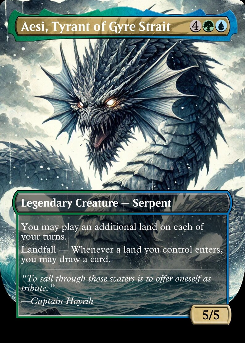 Aesi, Tyrant of Gyre Strait Borderless Art MTG Custom Art Proxy Card - Etsy