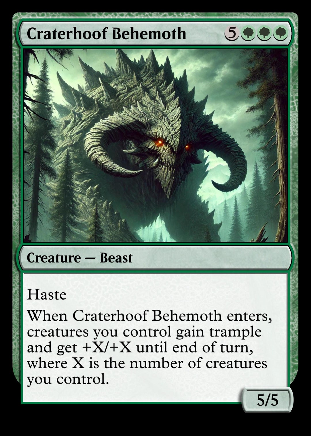 Craterhoof Behemoth Modern Frame B MTG Custom Altered Art Game Card ...