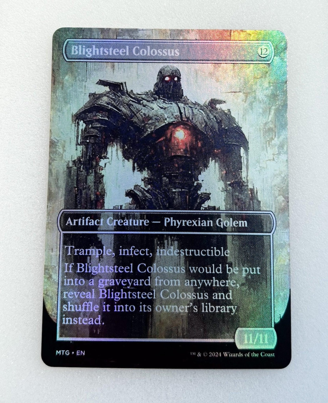 Blightsteel Colossus Borderless Art FOIL MTG Custom Art Proxy Card EDH ...