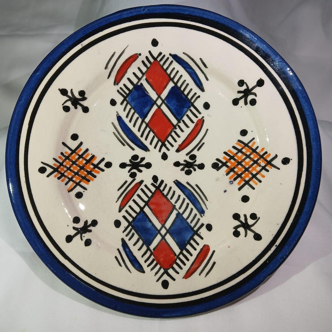 Hand-painted Ceramic Plates From Safi Moroccan Pottery Set Home Decor ...