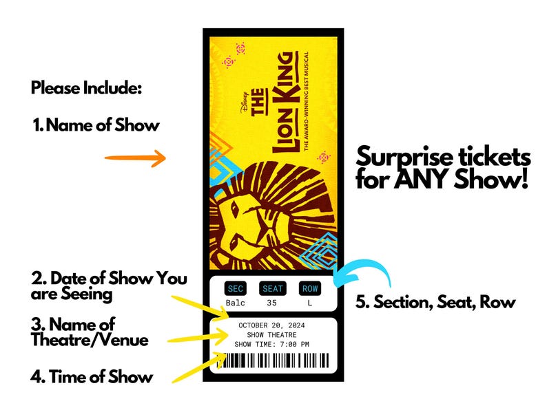 Customizable Theater Tickets, Printable, Digital Download, Keepsake ...