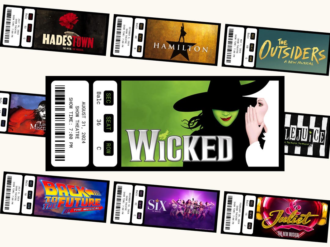Customizable Theater Tickets, Printable, Digital Download, Keepsake ...