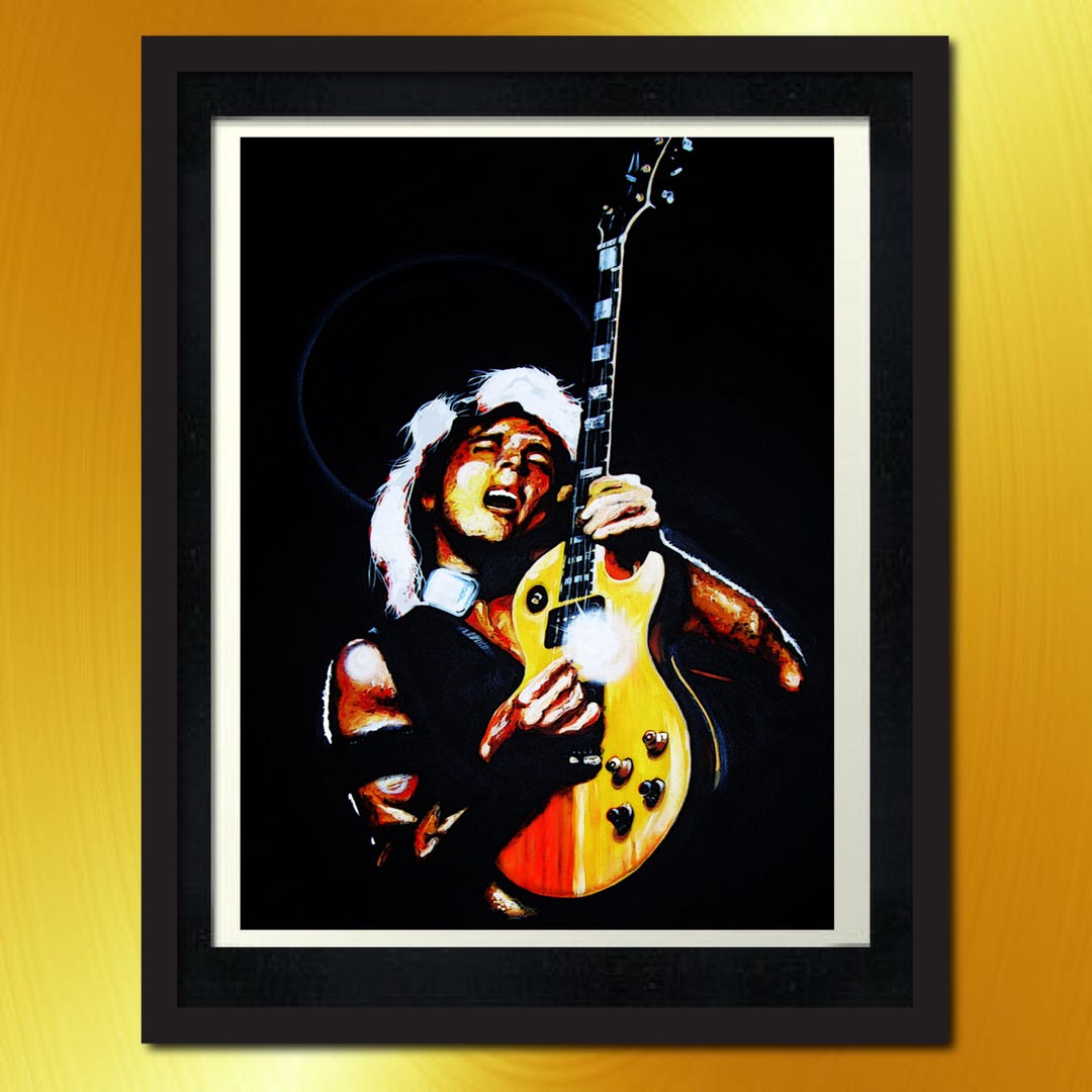 MICK RONSON - Gibson Gold Top 18" X 12" Limited Edition Art Print - Etsy UK