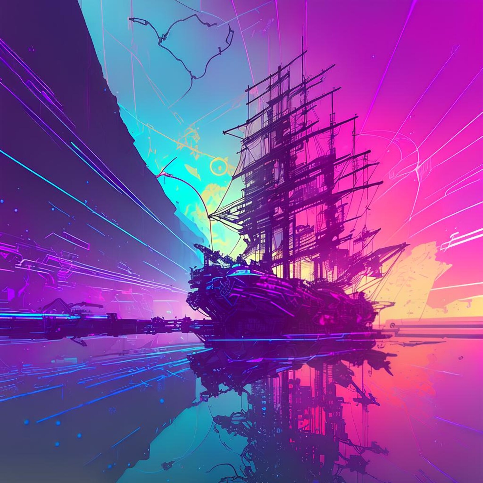 Futuristic T-shirt Design Bundle PNG Files Custom Apparel and DIY ...