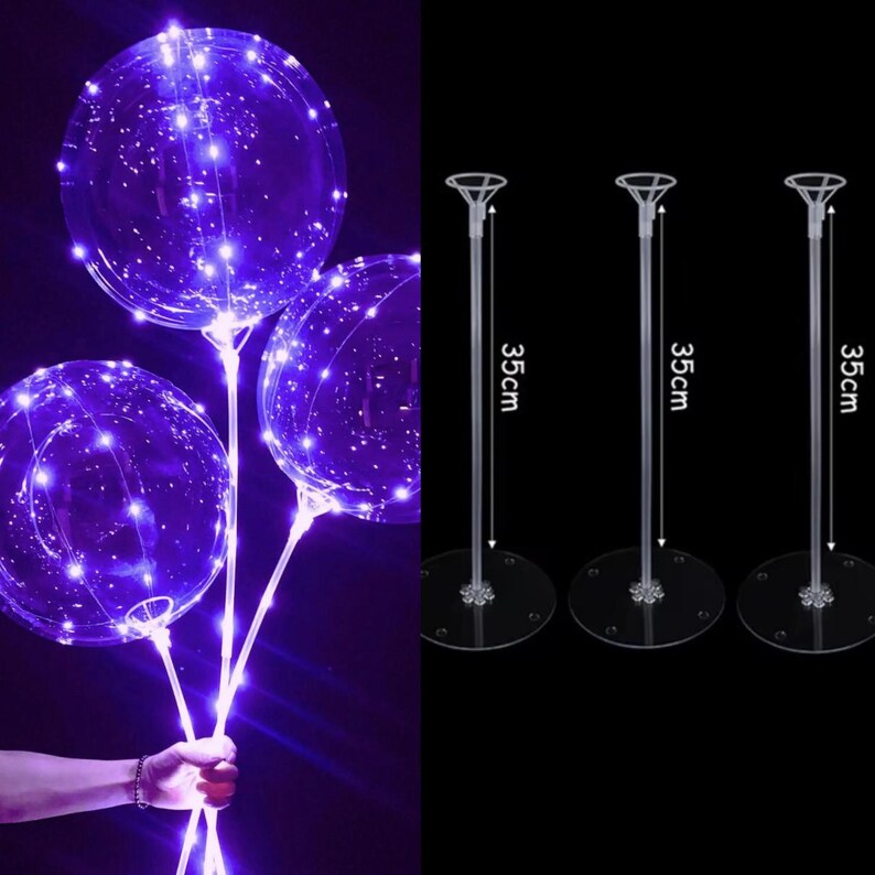 LED Balloon Purple Clear 20" | DIY LED Light Reusable Balloon | Party Light Decoration | Wedding ...