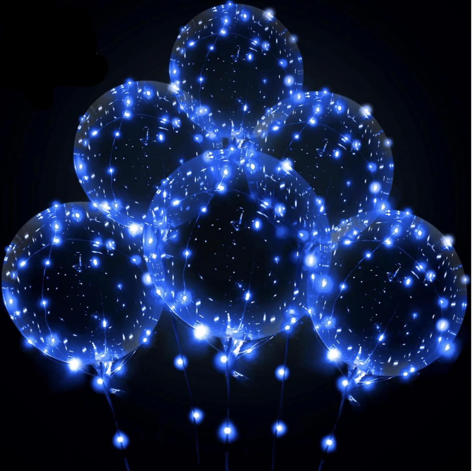 LED Balloon Blue Clear 20" | DIY LED Light Reusable Balloon | Party ...