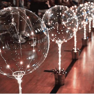 LED Balloon Warm Clear 20" | DIY LED Light Reusable Balloon | Party ...