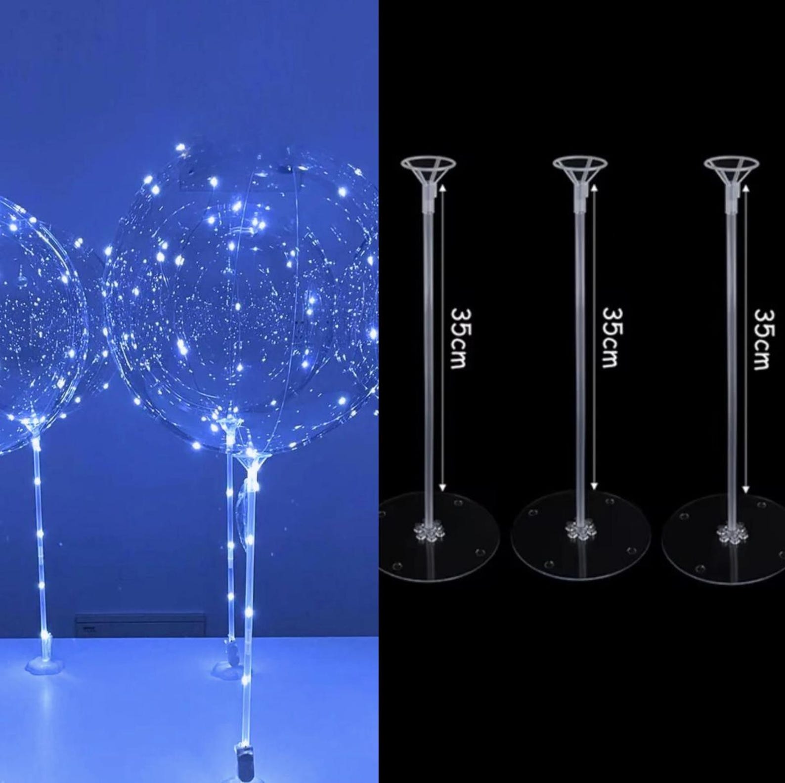 LED Balloon Blue Clear 20" | DIY LED Light Reusable Balloon | Party ...