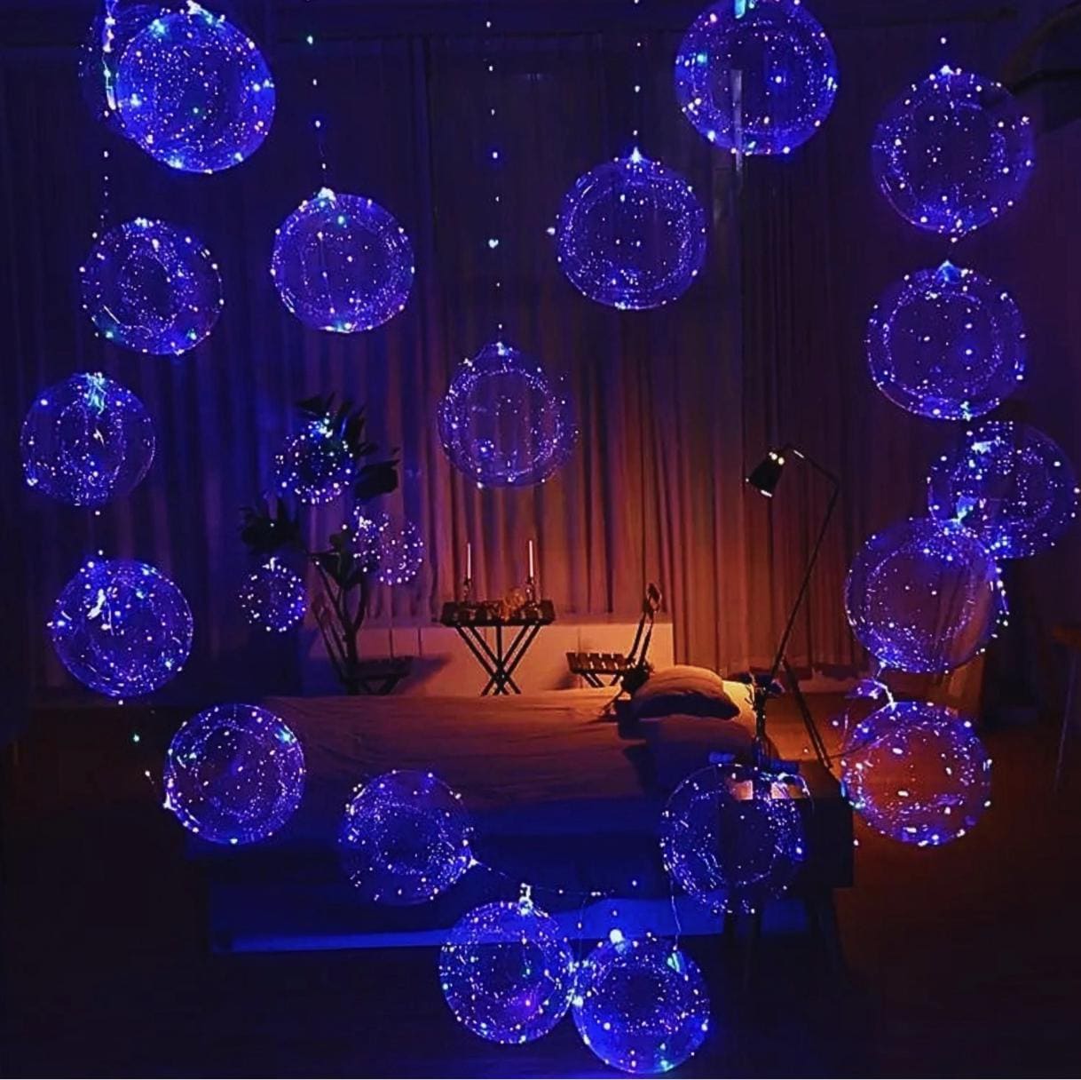 LED Balloon Blue Clear 20" | DIY LED Light Reusable Balloon | Party ...