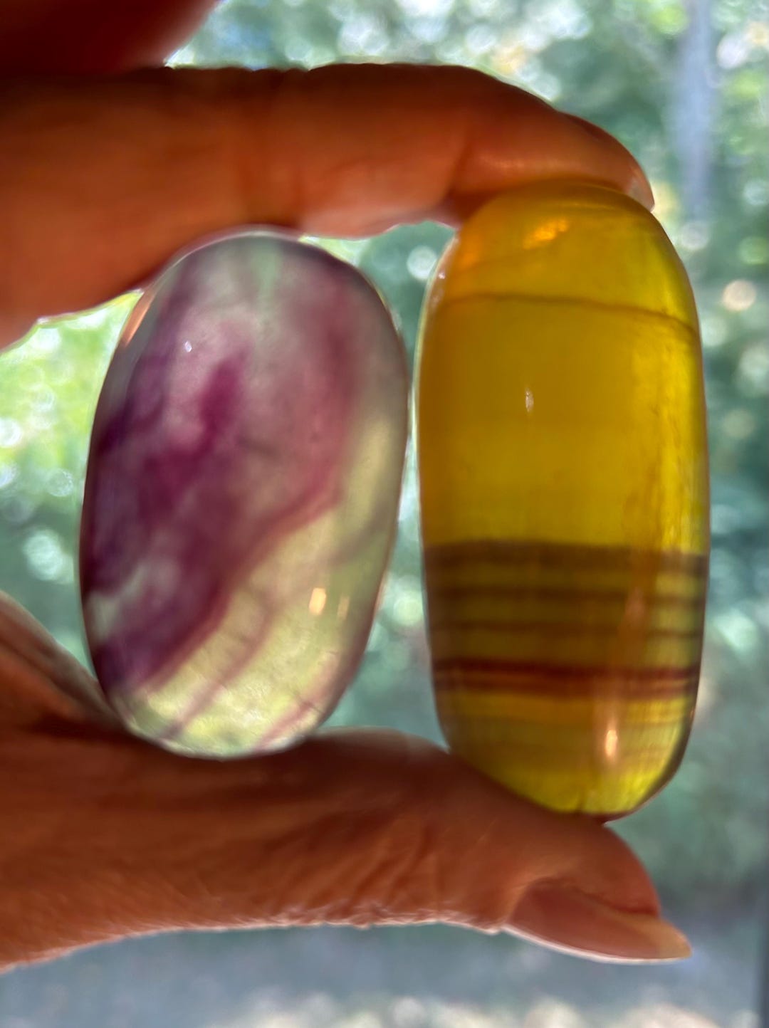Banded Fluorite Stones - Yellow & Candy Fluorite Set - Etsy