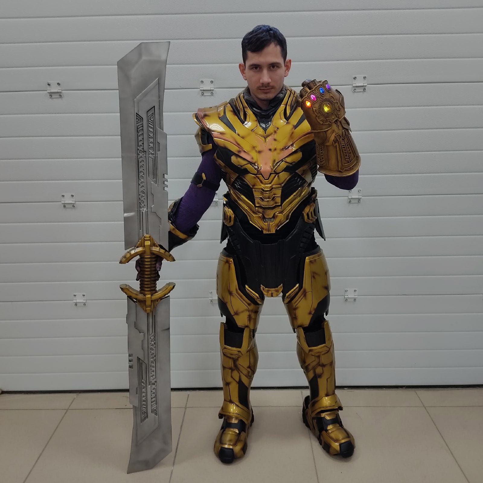 Thanos Cosplay Costume Avengers Armor Thanos Face Helmet Thanos Sword ...