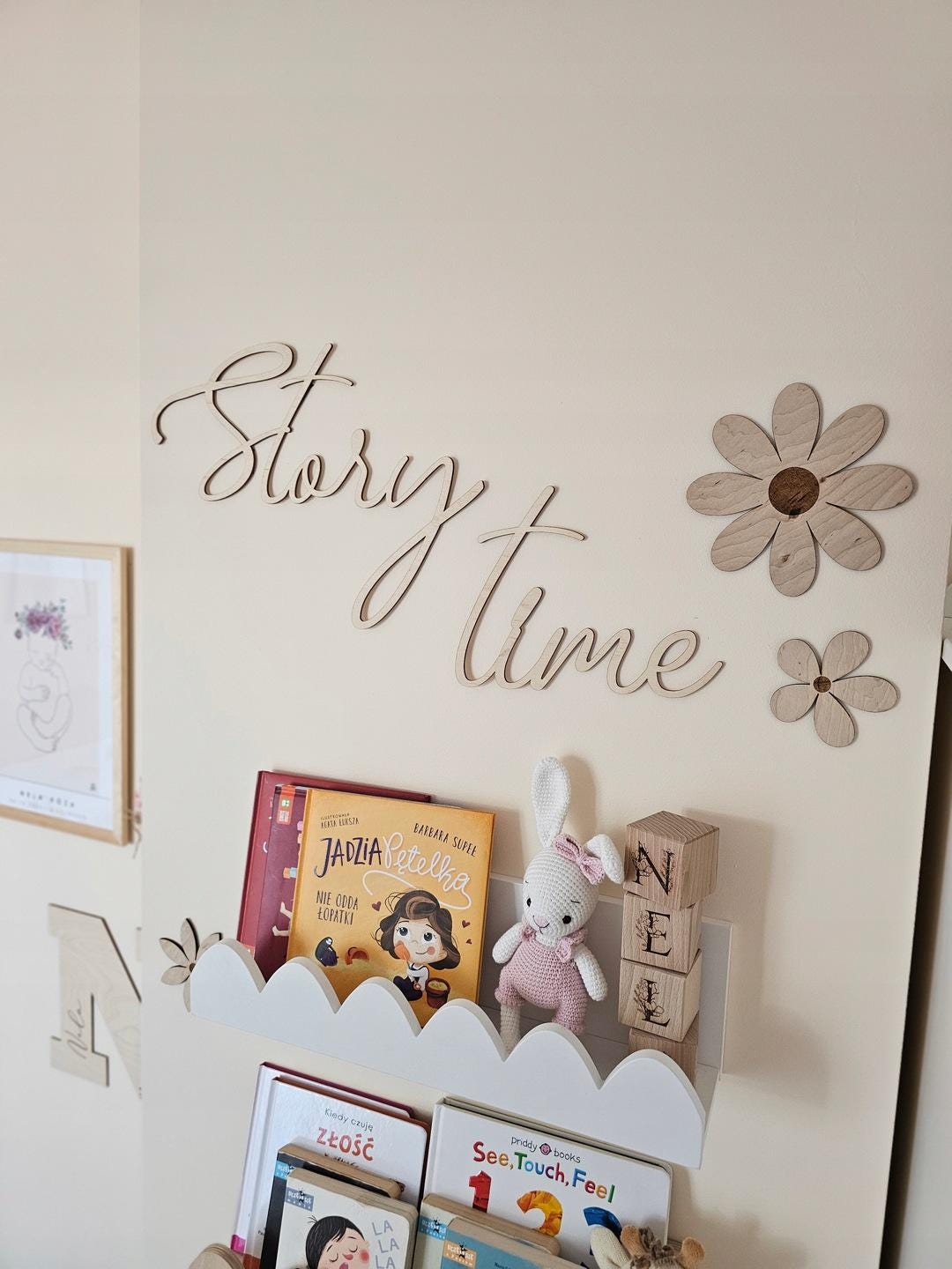 3D Wooden Wall Sign "story Time" | Kids Room Decor | Natural Wood Wall ...