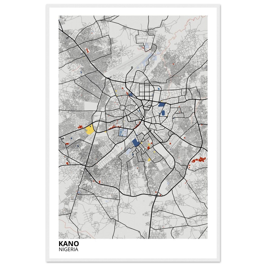 Kano Nigeria City Map Poster | Personalized Print | Minimalist Modern ...