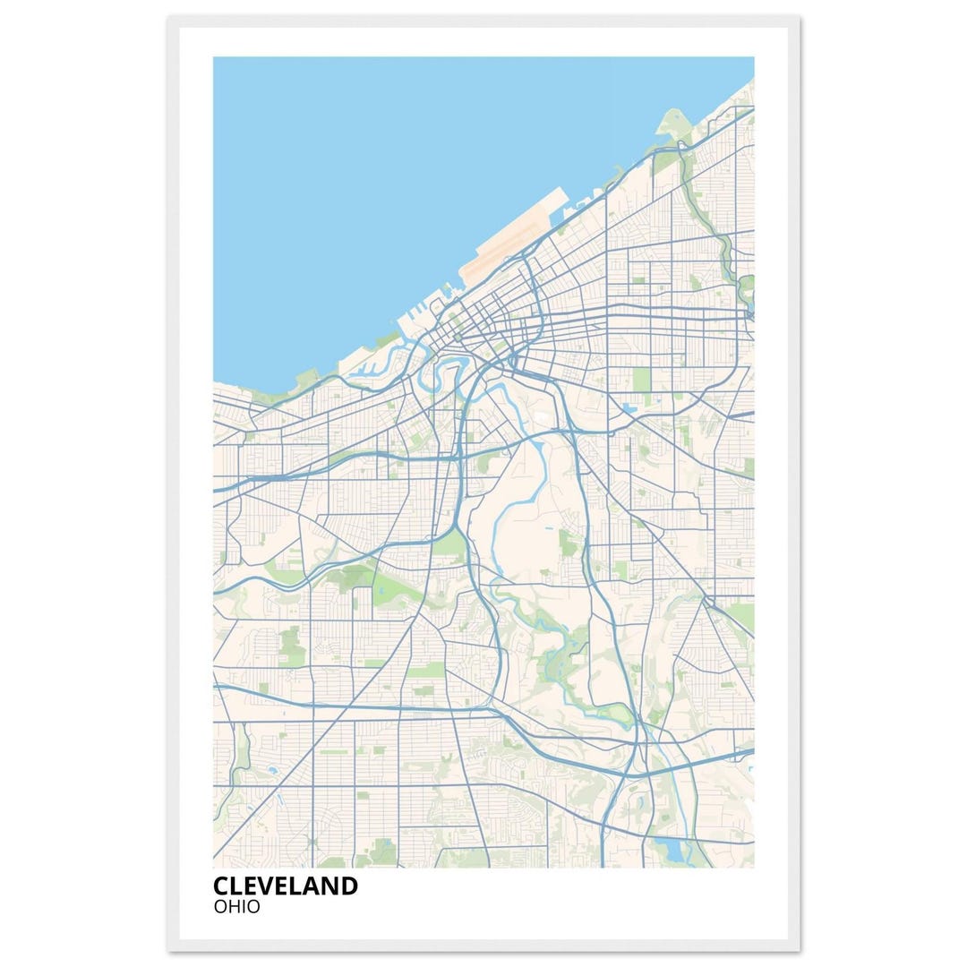 Cleveland Ohio City Map Poster | Personalized Print | Minimalist Modern ...