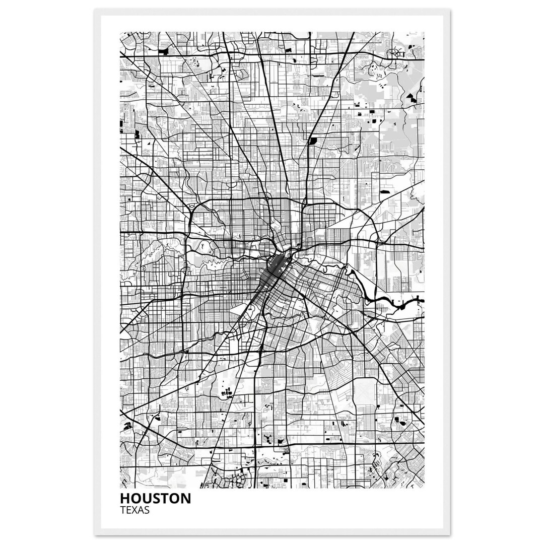 Houston Texas City Map Poster | Personalized Print | Minimalist Modern ...