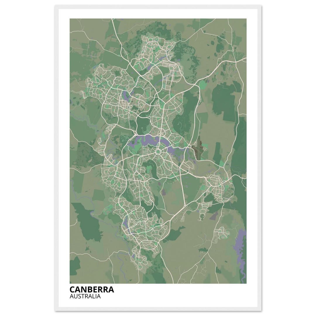 Canberra Australia City Map Poster | Personalized Print | Minimalist ...