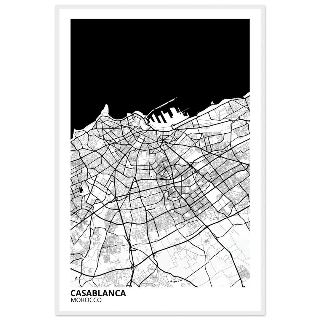 Casablanca Morocco City Map Poster | Personalized Print | Minimalist ...