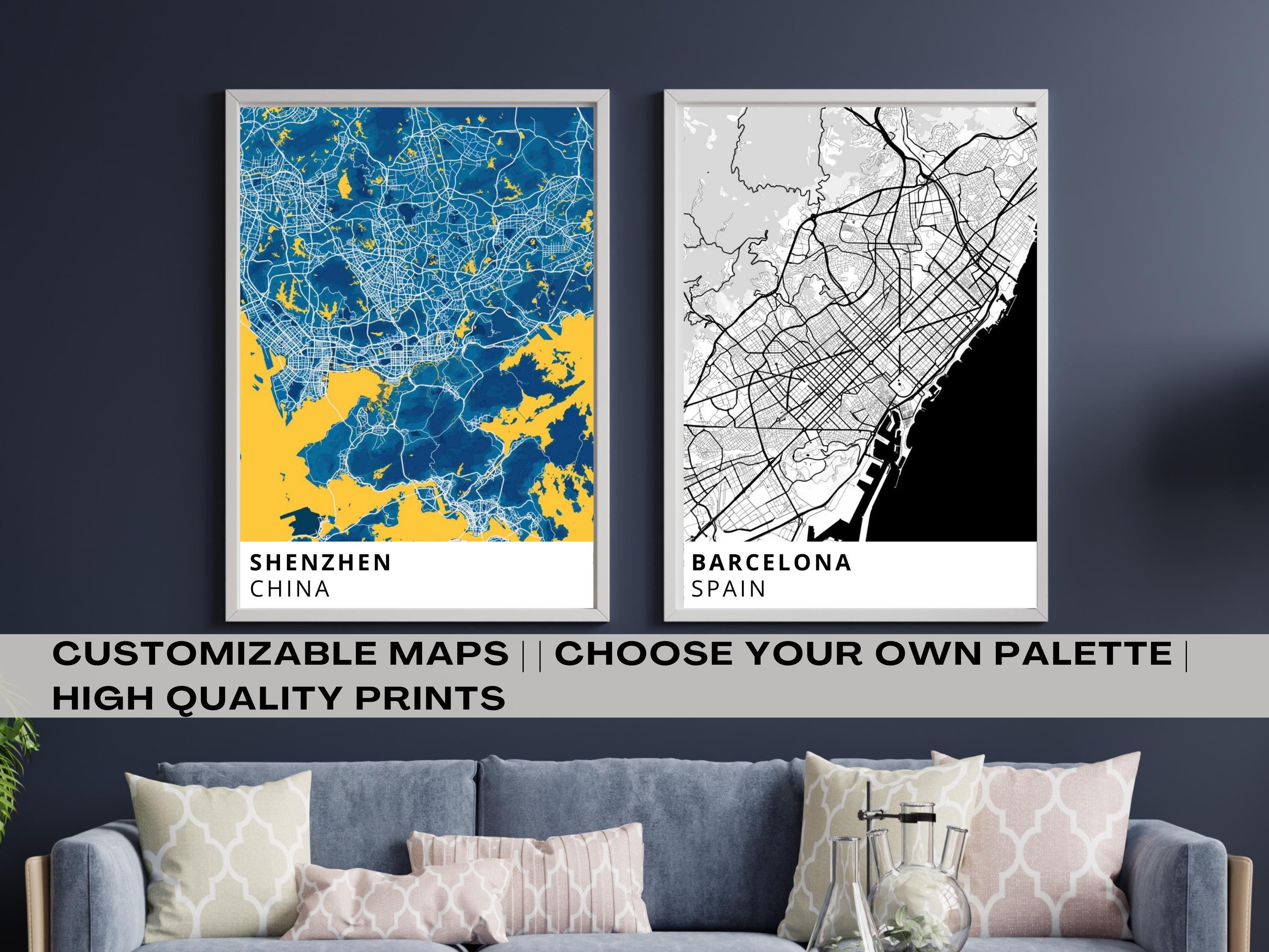 Mandalay Burma City Map Poster | Personalized Print | Minimalist Modern ...