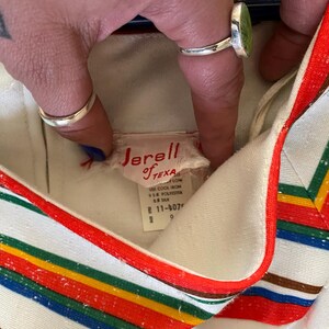 1980's "jerell of Texas" White Dress With Rainbow Accent Stripes . - Etsy