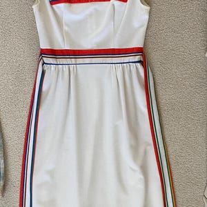 1980's "jerell of Texas" White Dress With Rainbow Accent Stripes . - Etsy