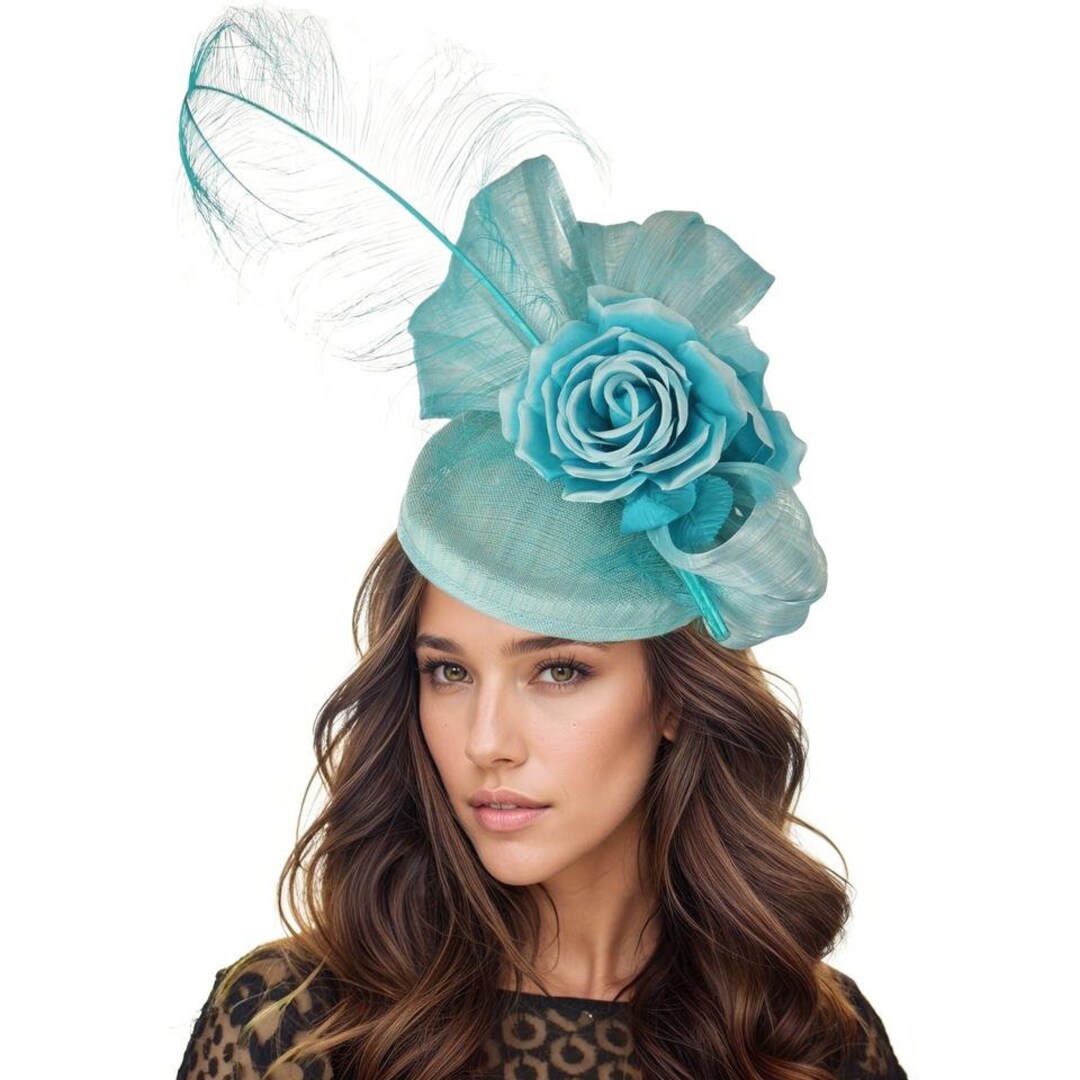 Turquoise Kentucky Derby Hat, Blue Fascinator, Hatinator, Aqua ...