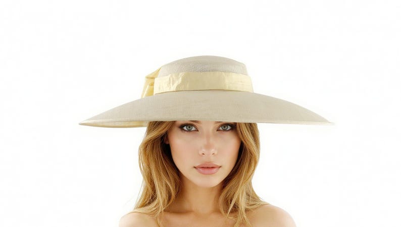 Butter Yellow Kentucky Derby Elegant Hat for Woman Statement Hat Bow ...