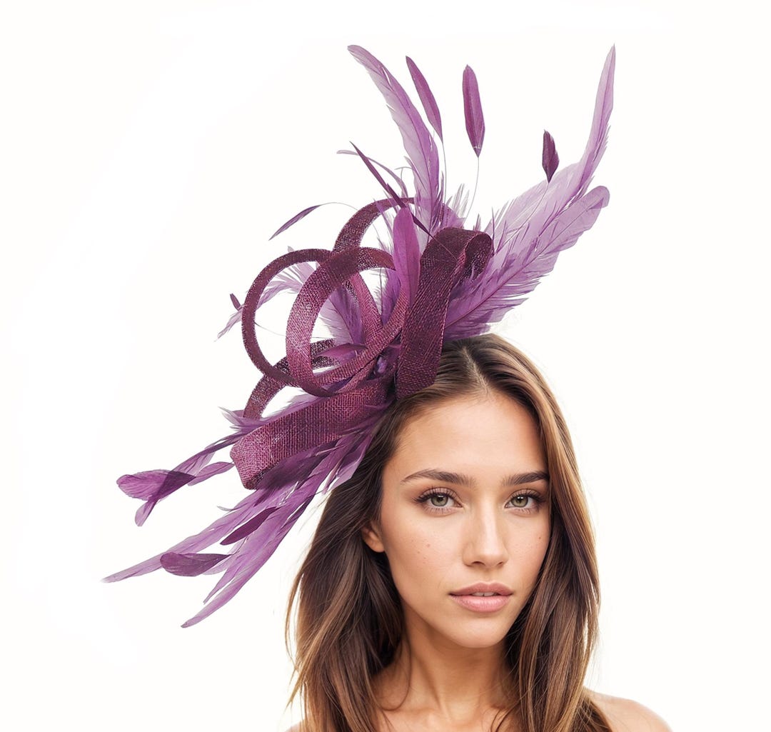 Plum Purple Statement Fascinator Hatinator Hat Kentucky Derby Oaks ...