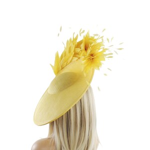 Yellow Fascinator Hats for Women,yellow Kentucky Derby Hat,lemon Ascot ...