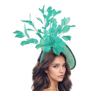 Jade Green Statement Fascinator Hatinator Hat Kentucky Derby Oaks