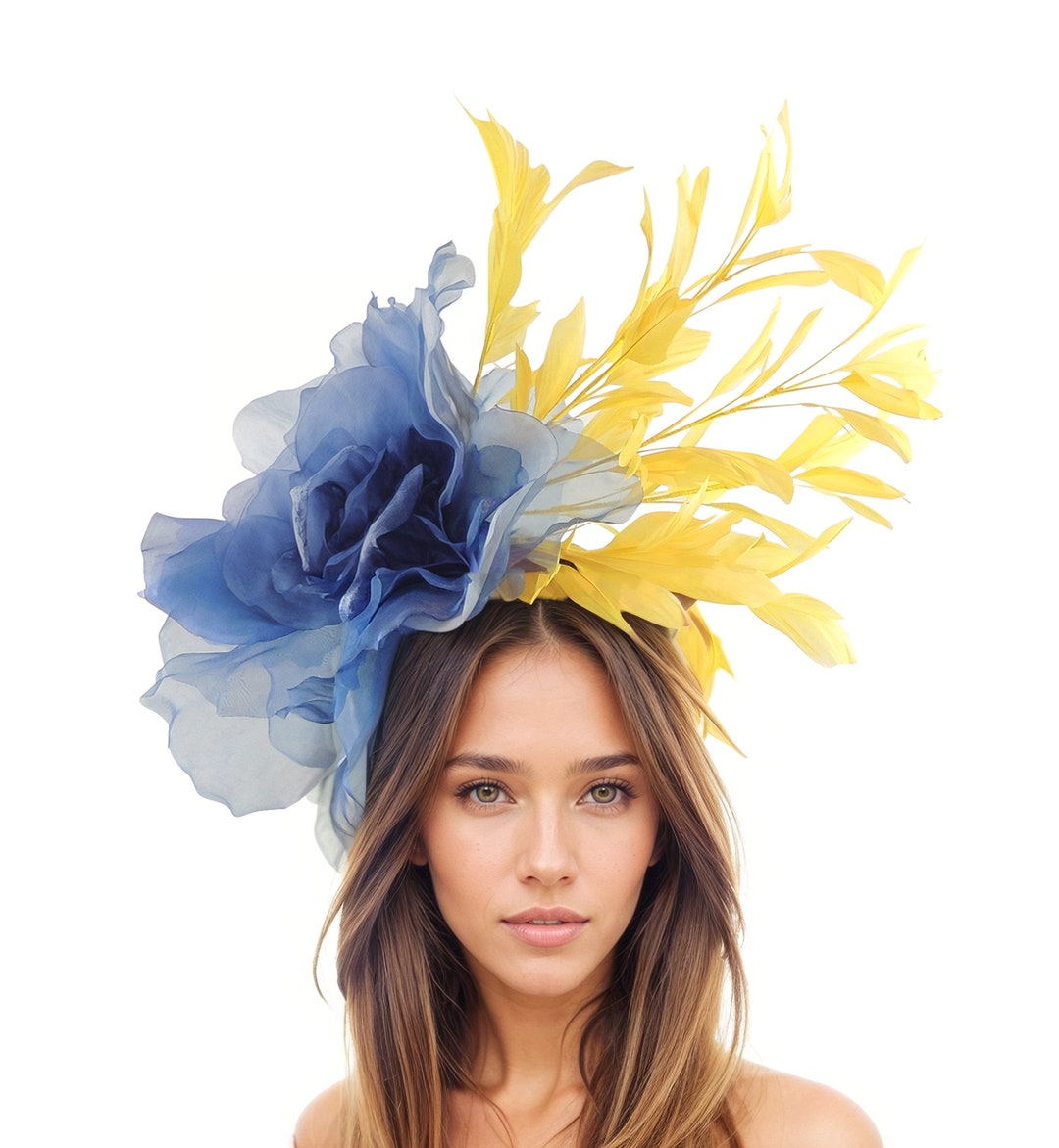 Royal Blue Ascot Fascinator,yellow Ascot Fascinator,yellow Hat for ...