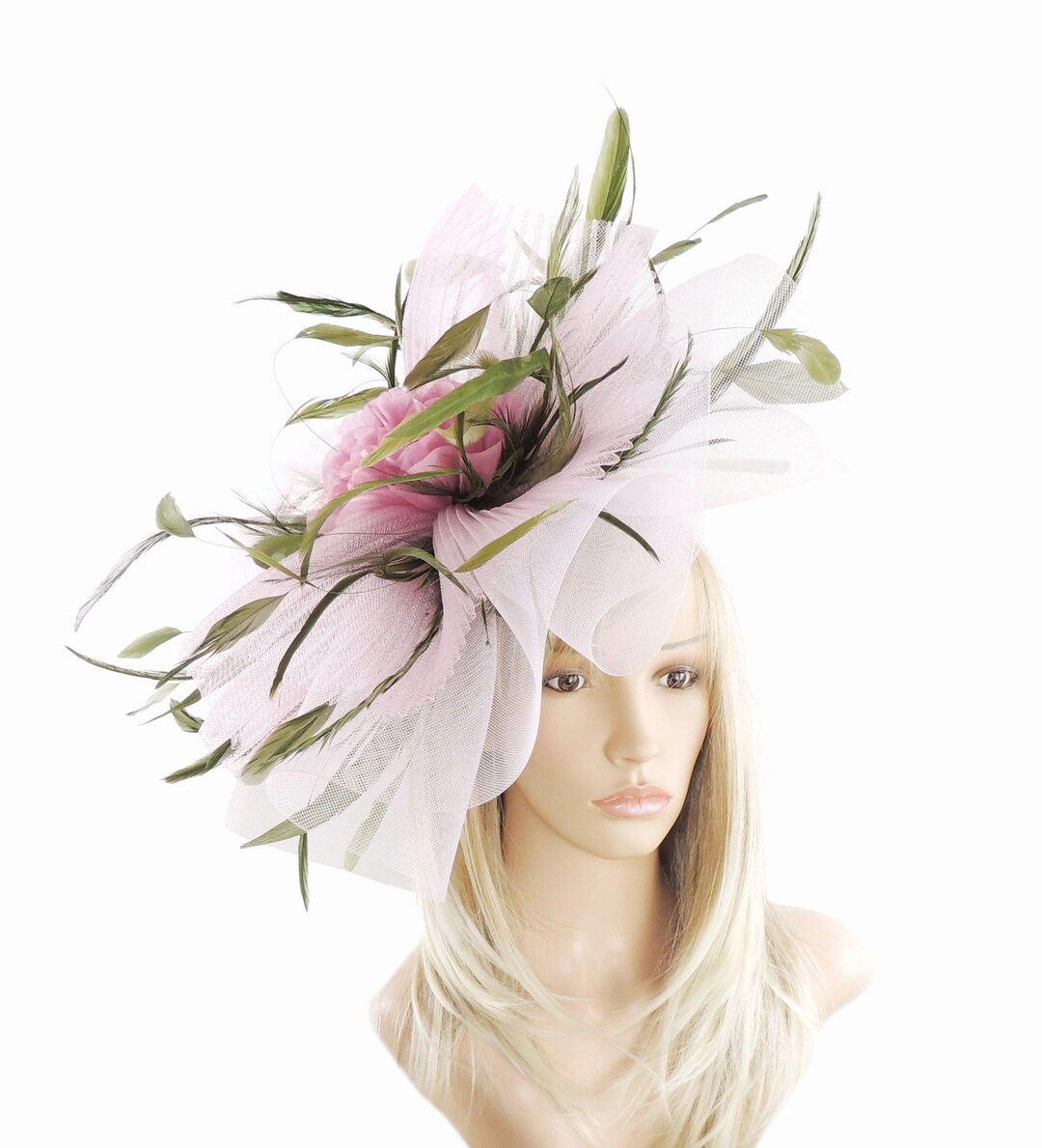 Pink Olive Green Hatinator Fascinator Royal Ascot Kentucky - Etsy