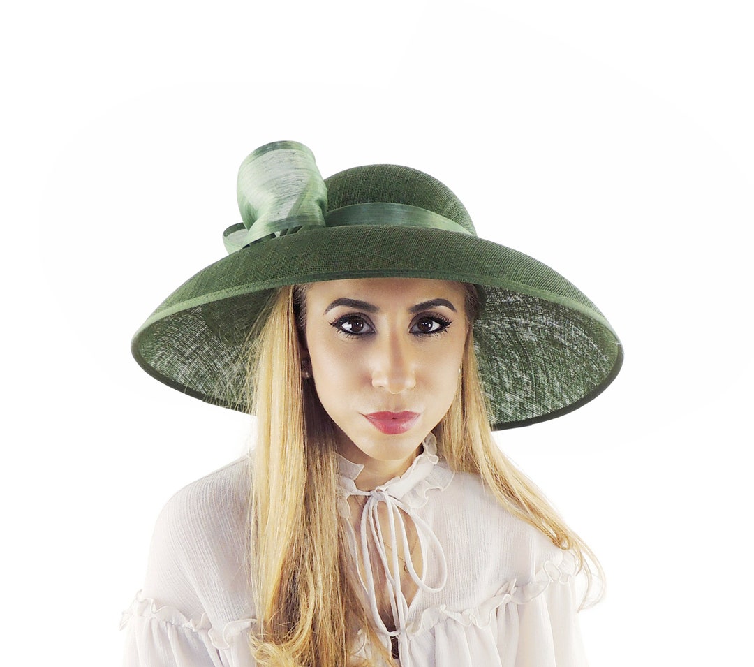 Olive Forest Green Kentucky Derby Hats Royal Ascot Church - Etsy