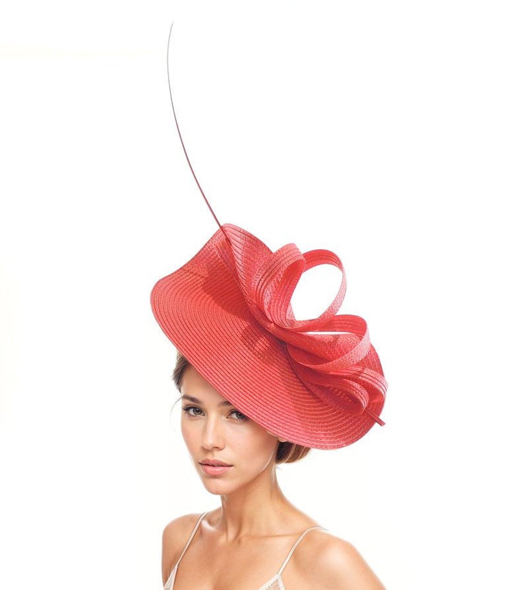Red Kentucky Derby Fascinator, Red Derby Hat, Red Ascot Fascinator,red ...