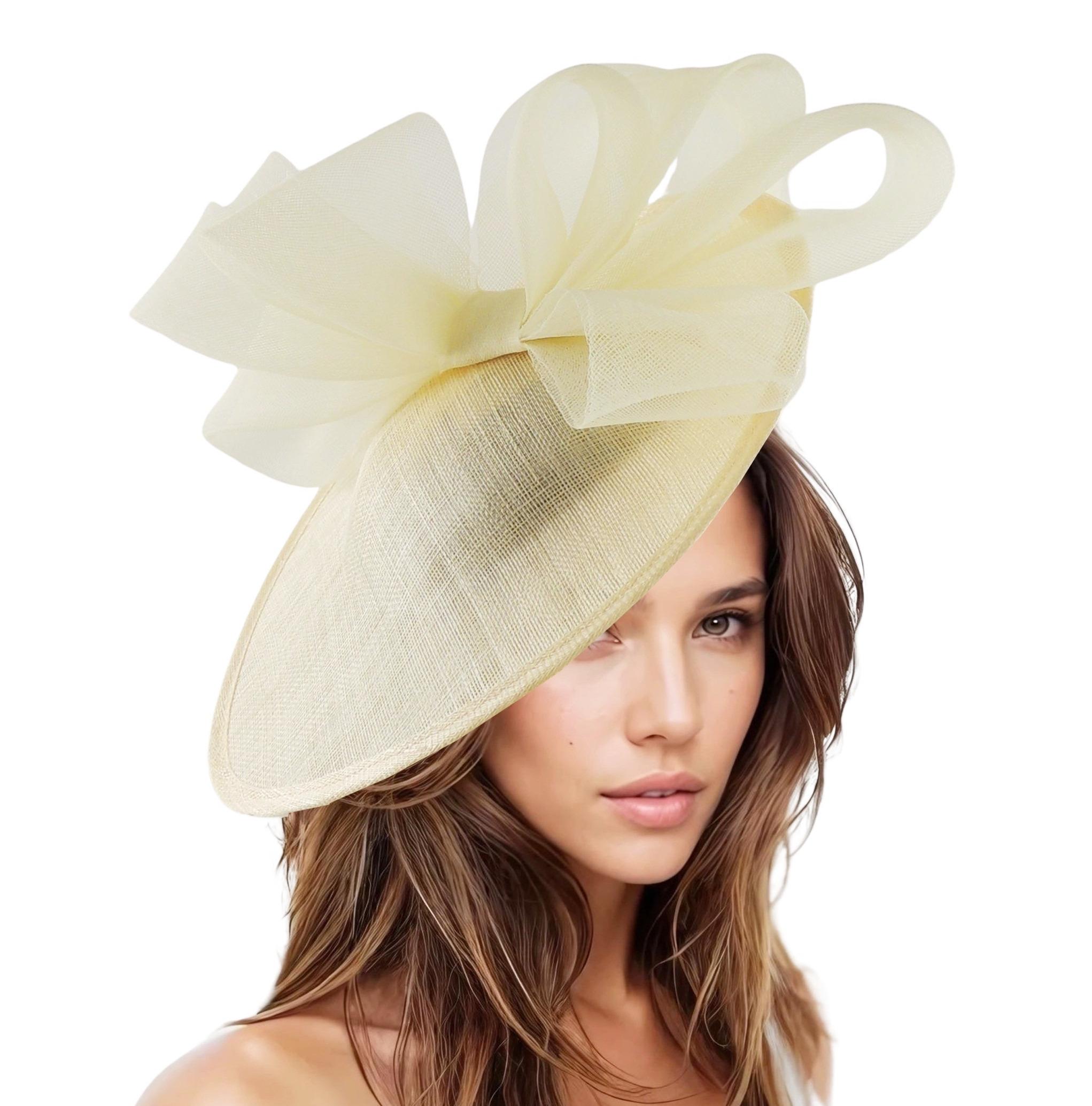 Lemon Butter Pale Lemon Yellow Saucer Disc Kentucky Derby Fascinator ...