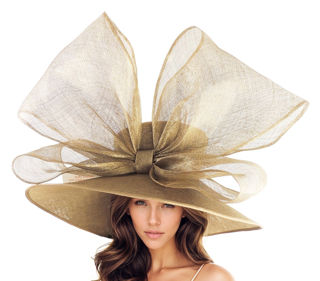 Metallic Gold Kentucky Derby Hat, Gold Hats, Gold Royal Ascot Hat ...