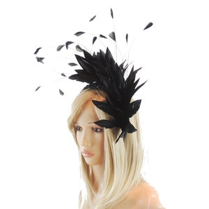 Lemon Bright Yellow Olive Green Crystal Feather Kentucky Fascinator ...