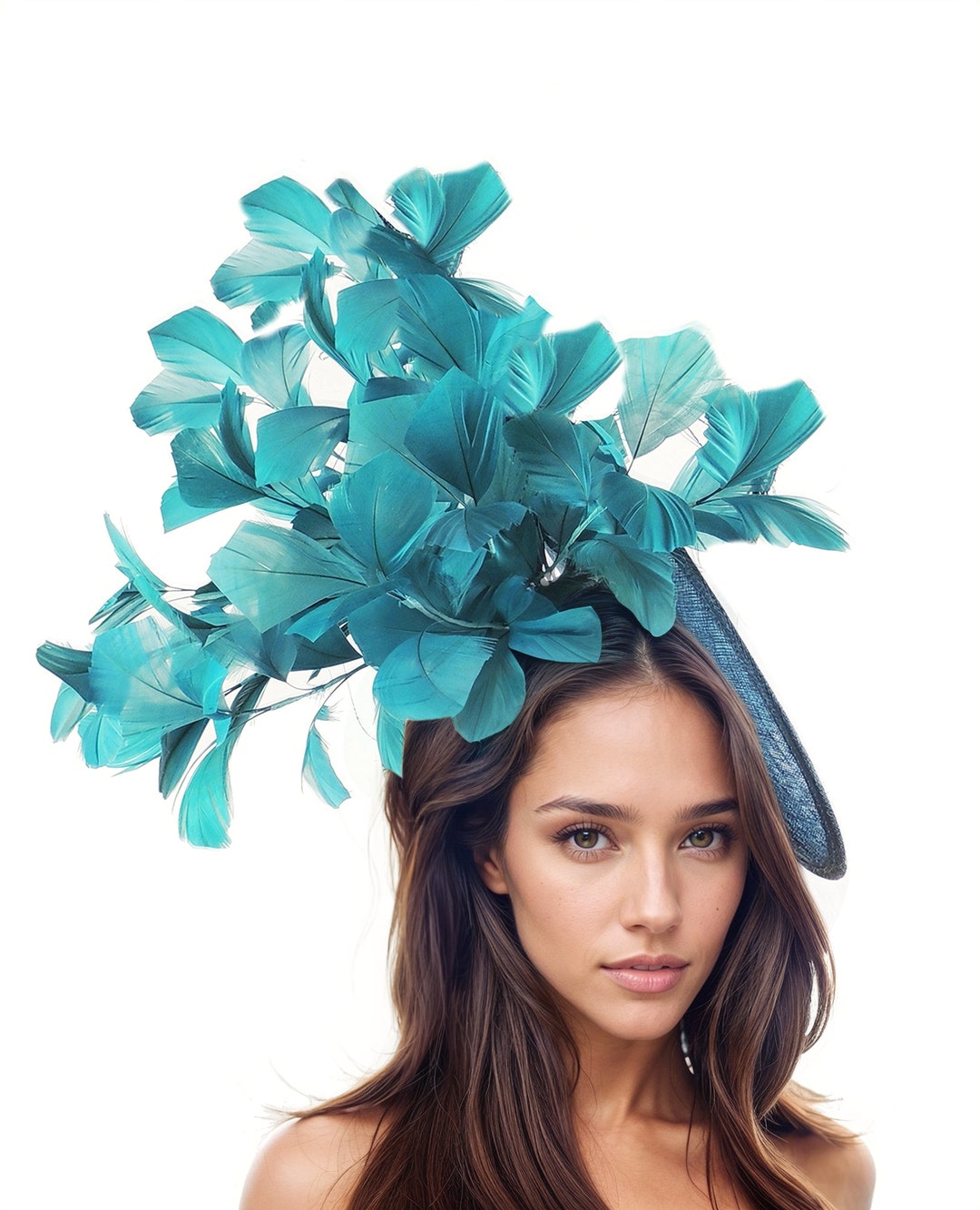 Teal Kentucky Derby Hat,blue Ascot Fascinator,dark Green Fascinator ...