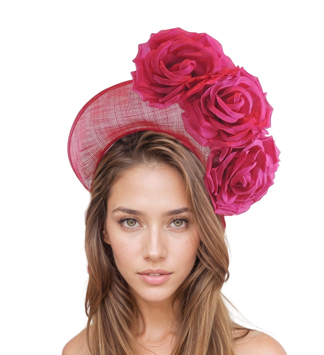 Fuchsia Pink Halo Crown Fascinator Royal Ascot Kentucky Derby Melburne ...
