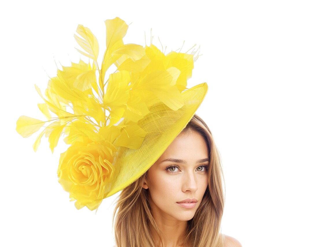 Lemon Yellow Kentucky Derby Hat Ascot Fascinator Statement Hatinator ...