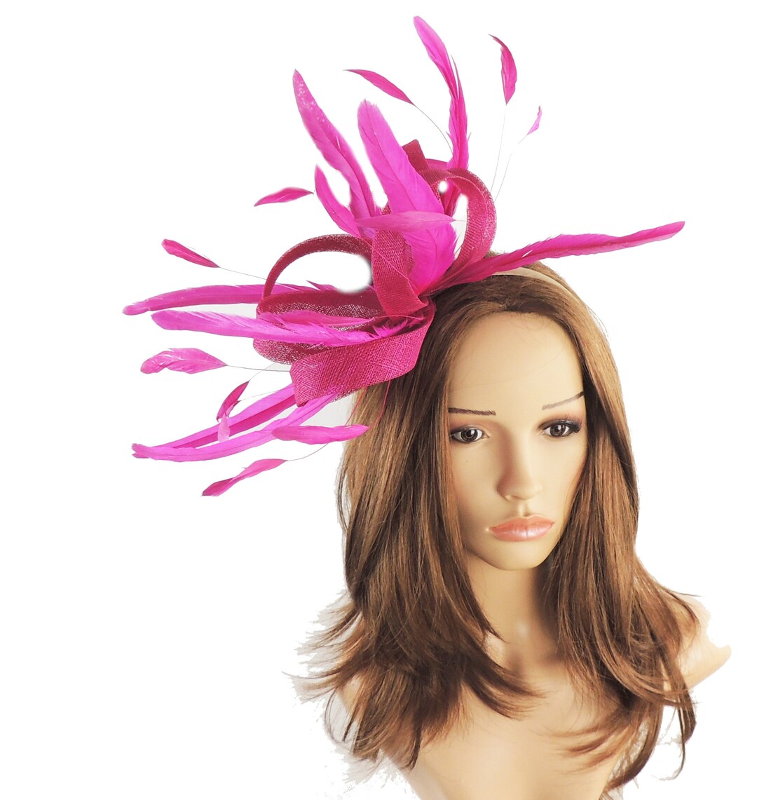 Cerise Magenta Pink Statement Fascinator Hatinator Hat - Etsy