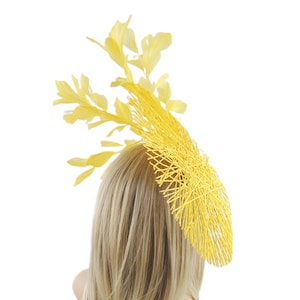 Yellow Kentucky Derby Hat, Lemon Yellow Ascot Hat,yellow Tea Party Hat ...