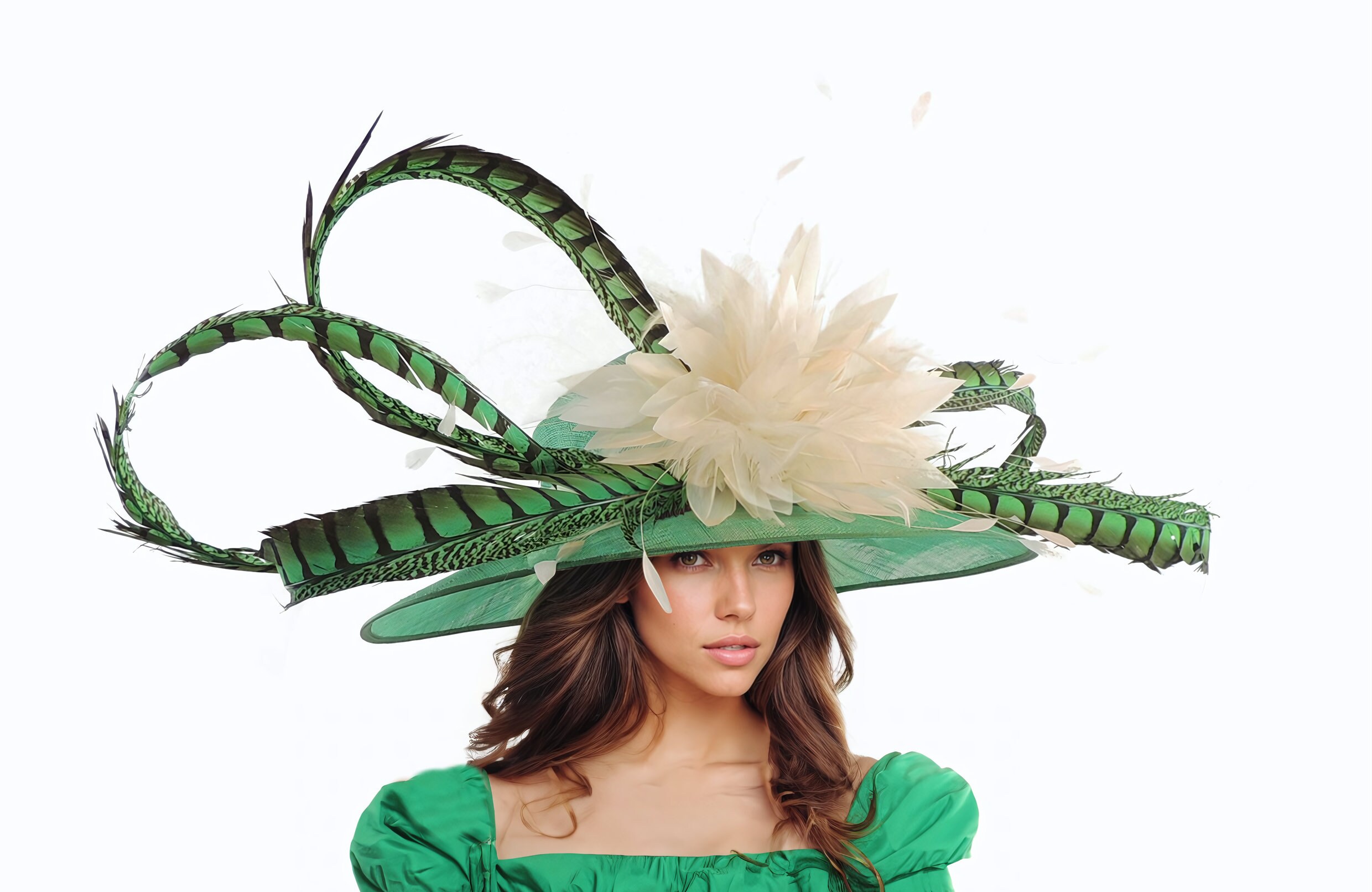 Hot Pink Lemon Yellow Wide Brim Kentucky Derby Hat Fancy Extra Large ...
