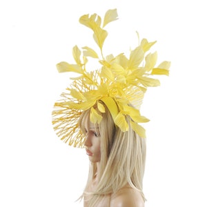 Yellow Kentucky Derby Hat, Lemon Yellow Ascot Hat,yellow Tea Party Hat ...