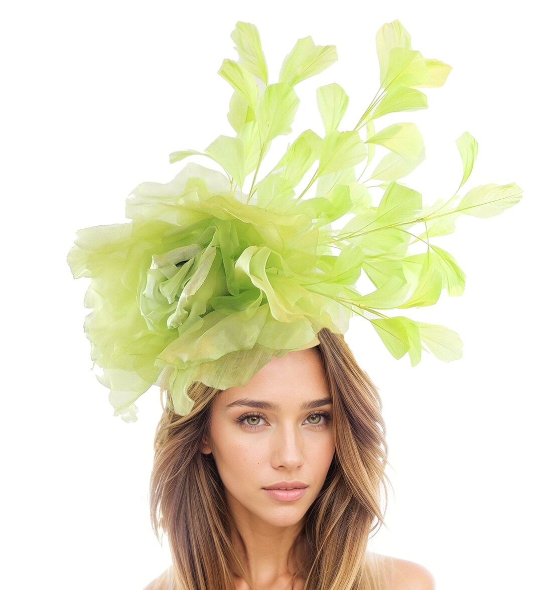 Lime Green Ascot Fascinator,light Green Ascot Fascinator,green Hat for ...